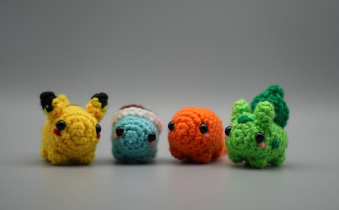 Starter Pokemon Set Crocheted Amigurumi Crochet - Etsy
