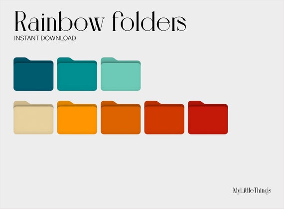 Rainbow Folders Plane Rainbow Wallpapers Icons Computer | Etsy