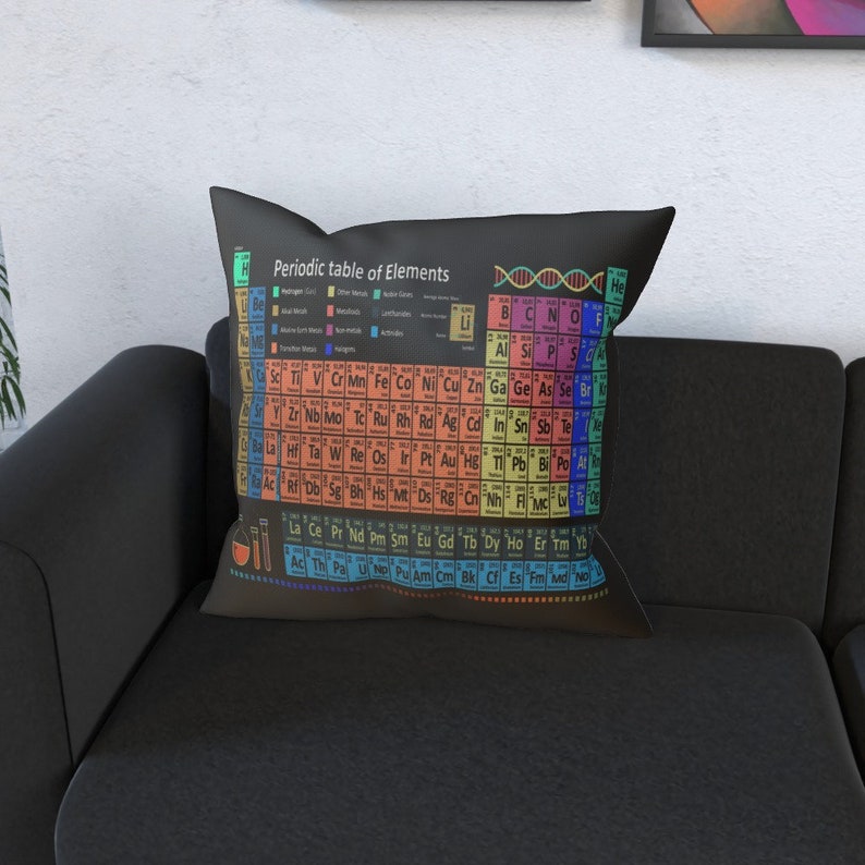 Periodic Table of Elements Cushion, Double-sided Size Options: 30cm X ...