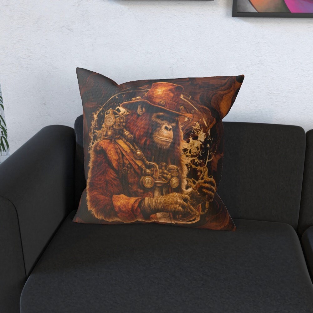 Steampunk Orangutan Cushion, Double-sided - Size Options: 30cm X 45cm ...