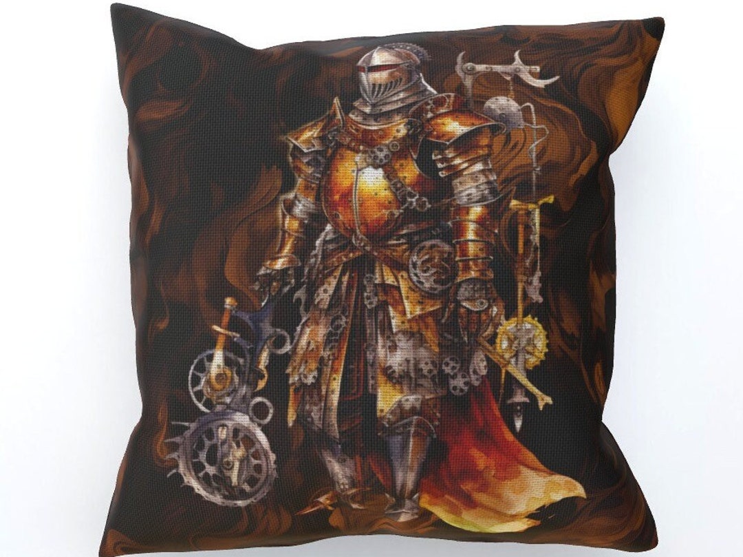 Steampunk Medieval Knight Cushion, Double-sided - Size Options: 30cm X ...