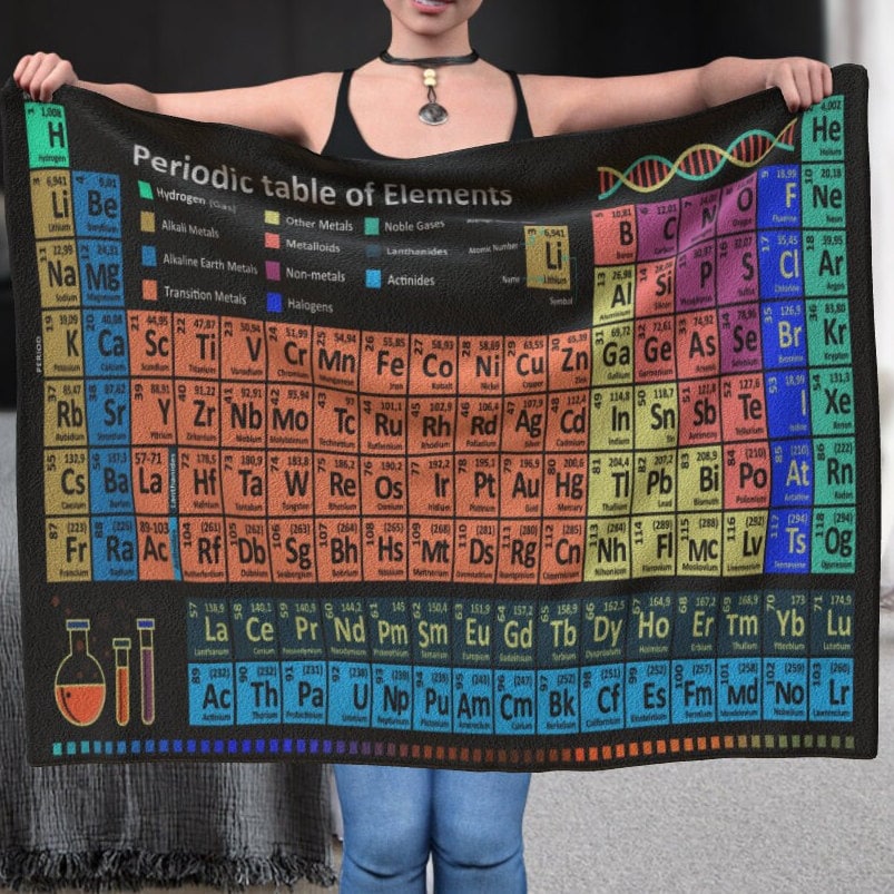 Periodic Table of Elements Blanket - Polar Fleece Blanket - Size ...