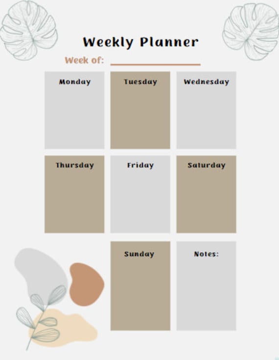 Boho Aesthetic Weekly Planner | Etsy