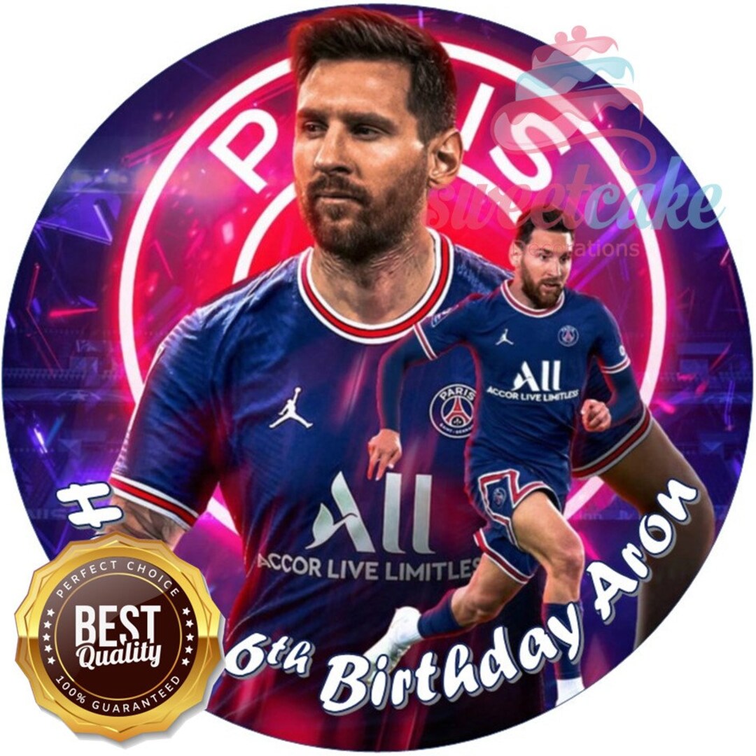 LIONEL MESSI Cake Cupcake Topper Personalised Edible Icing or Wafer ...