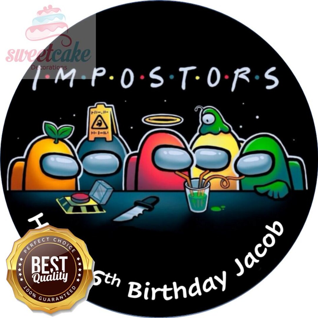 Among Us Impostors Edible Personalised Cake Topper Round Icing Sheet - Etsy
