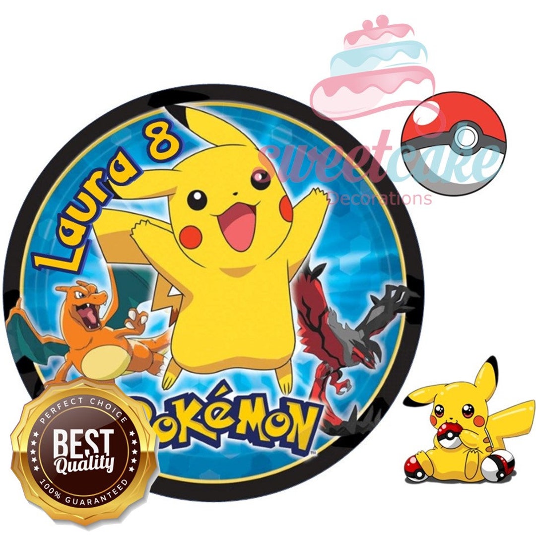 Pokemon Cake Cupcake Toppers Personalised Edible Icing or Wafer Paper ...