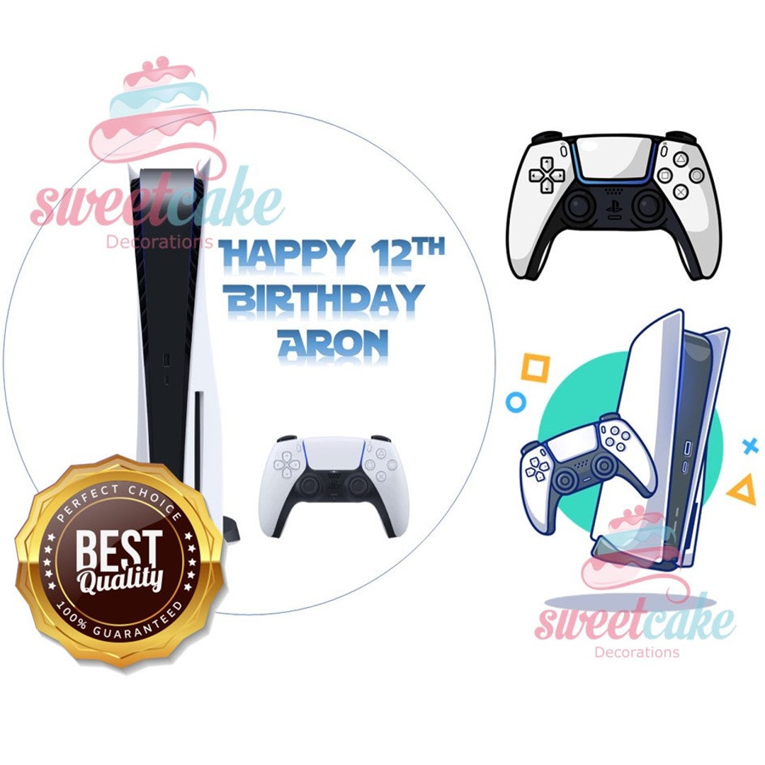 PS5 Playstation 5 Cake Cupcake Toppers Edible Icing Sheet or Wafer Pape ...