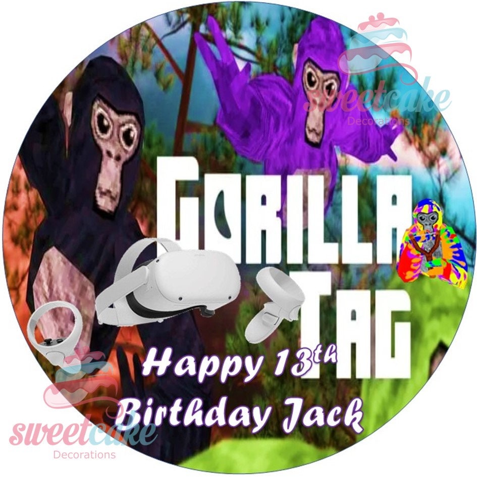 Gorilla Tag VR Cake Topper Personalised Edible Icing Sheet or Wafer Paper - Etsy