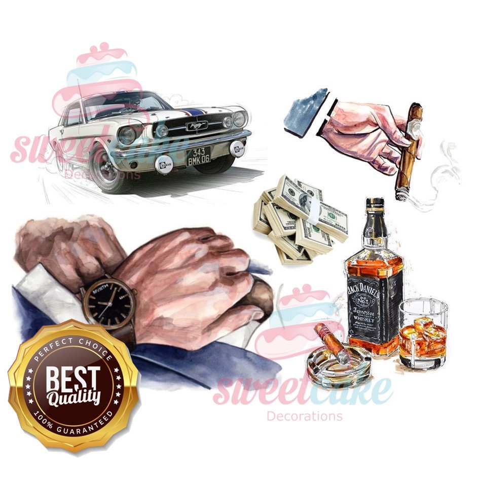 Men's Birthday Edible Cake Toppers Icing or Wafer Paper - Etsy