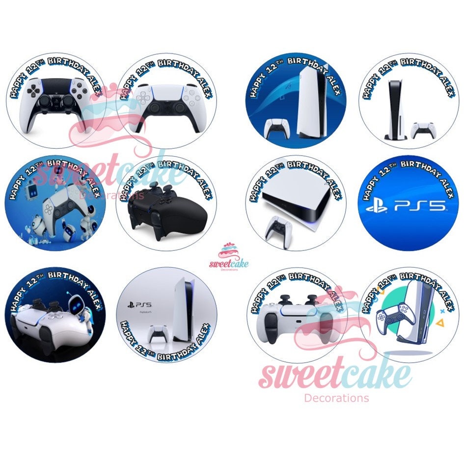 PS5 Playstation 5 Cake Cupcake Toppers Edible Icing Sheet or Wafer Pape ...