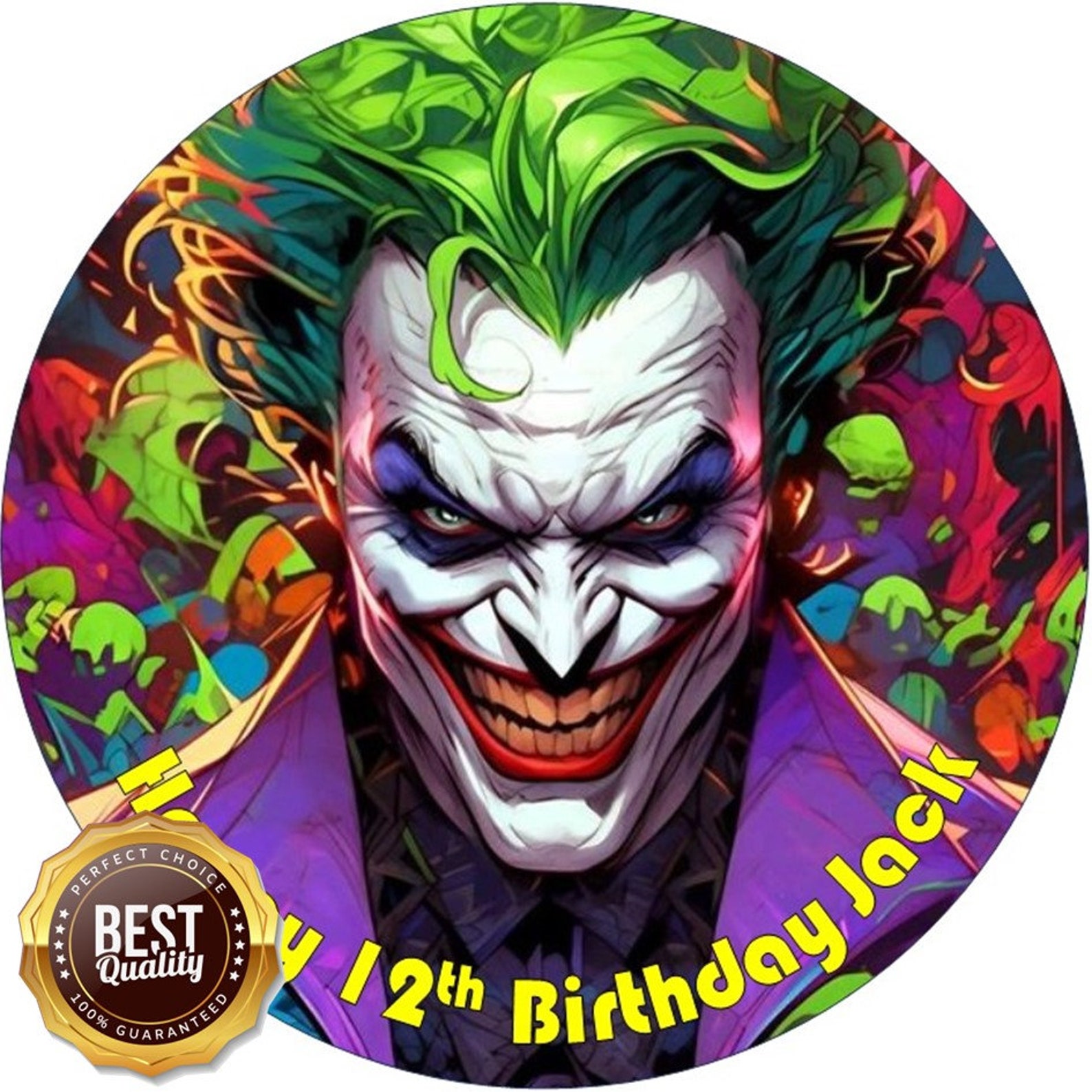 JOKER Personalised Edible Cake Topper on Icing Sheet or Wafer Card - Etsy