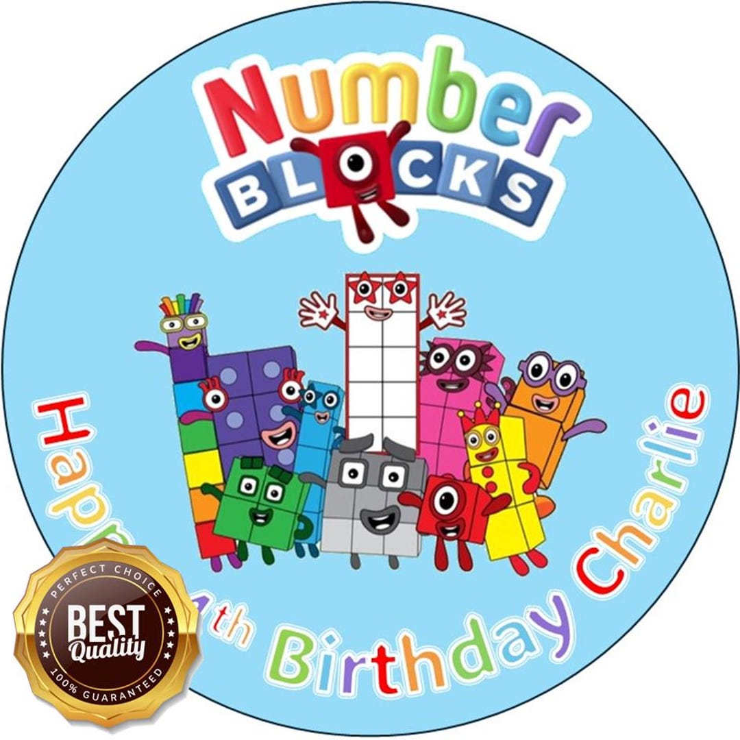 Numberblocks Personalised Edible Cake Topper Round 10 Inch - Etsy