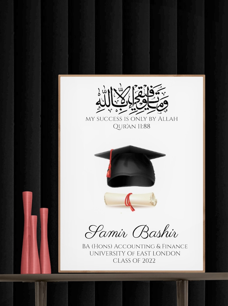 Personalised Islamic Graduation Frame, Islamic Graduation Gift, Muslim ...