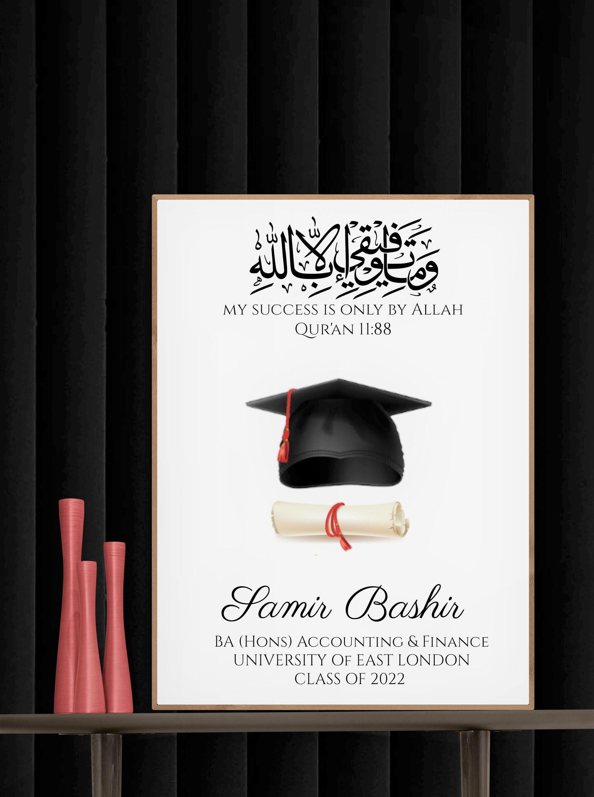 Personalised Islamic Graduation Frame, Islamic Graduation Gift, Muslim ...