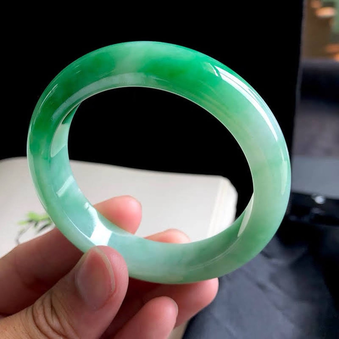 Certified Grade-a Natural Burmese Jadeite Bangle 54/55圈口 A货翡翠手镯 - Etsy