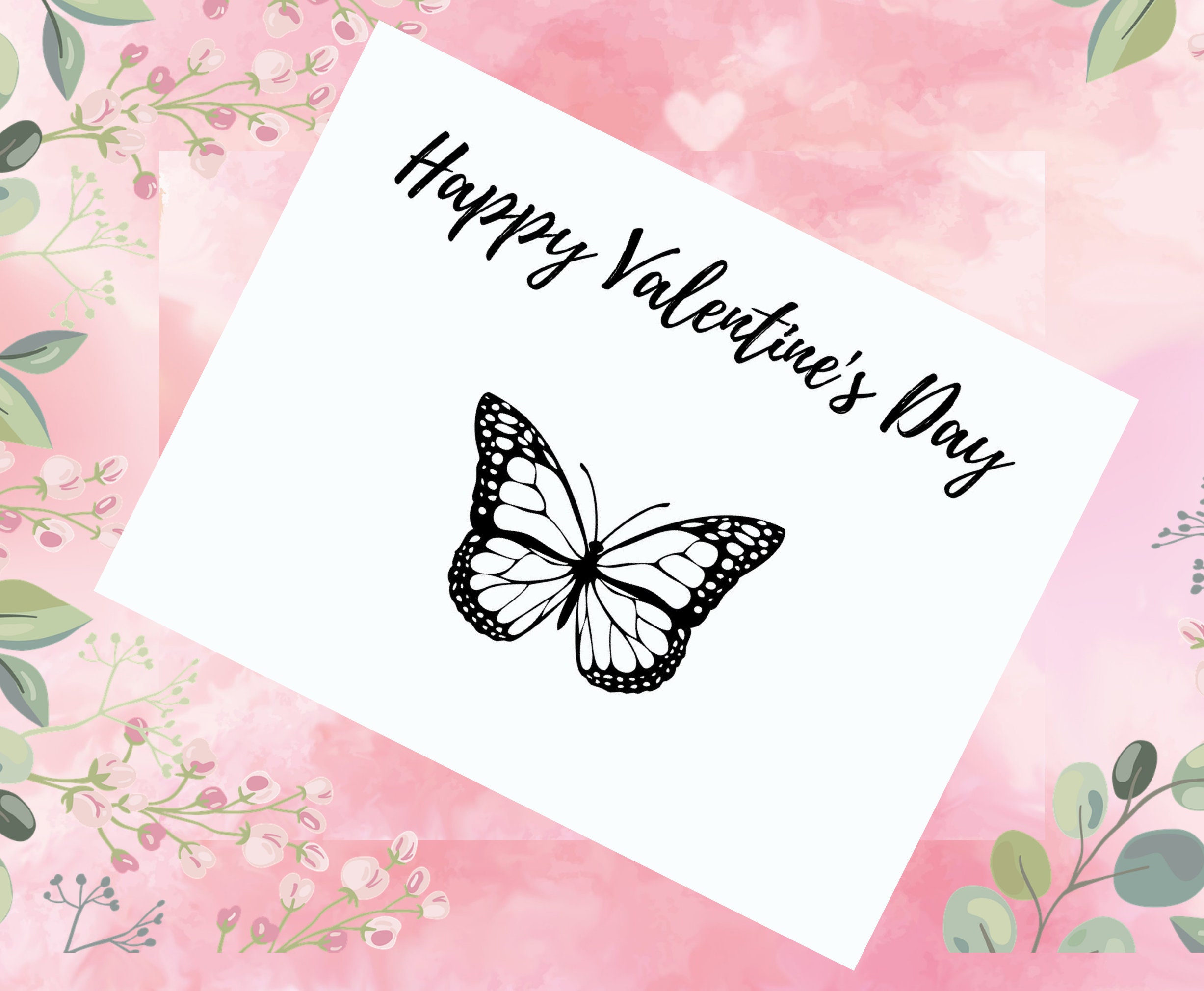 Printable Valentines Day Cards, Simple Valentines Day Cards, Butterfly ...
