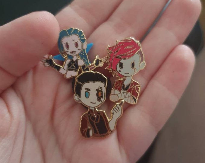 Arcane League of Legends Jinx,vi and Silco Hard Enamel Chibi 25mm Pins ...