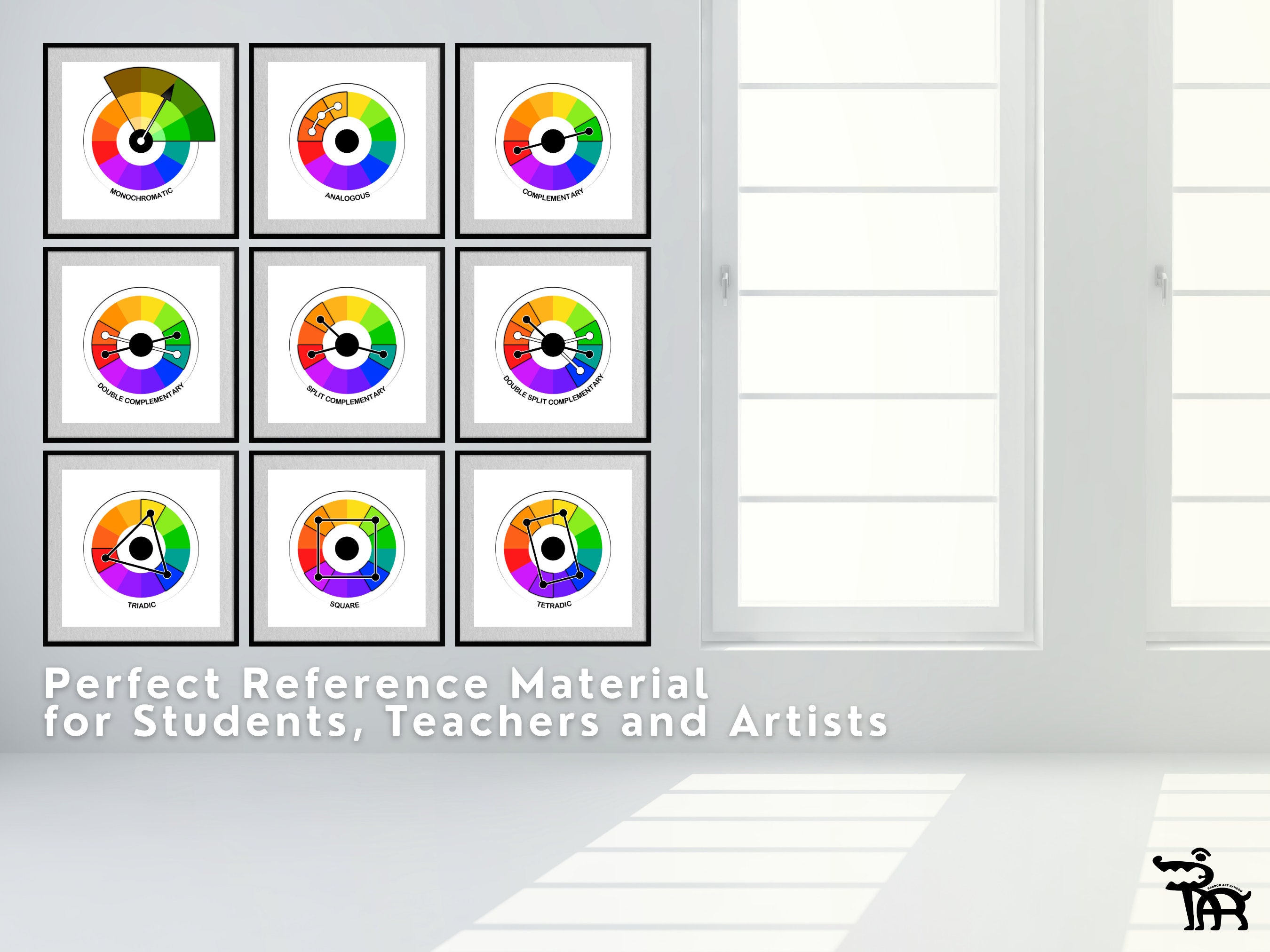 Color Wheel Wall Art Printable | Color Theory Home, Art Studio ...