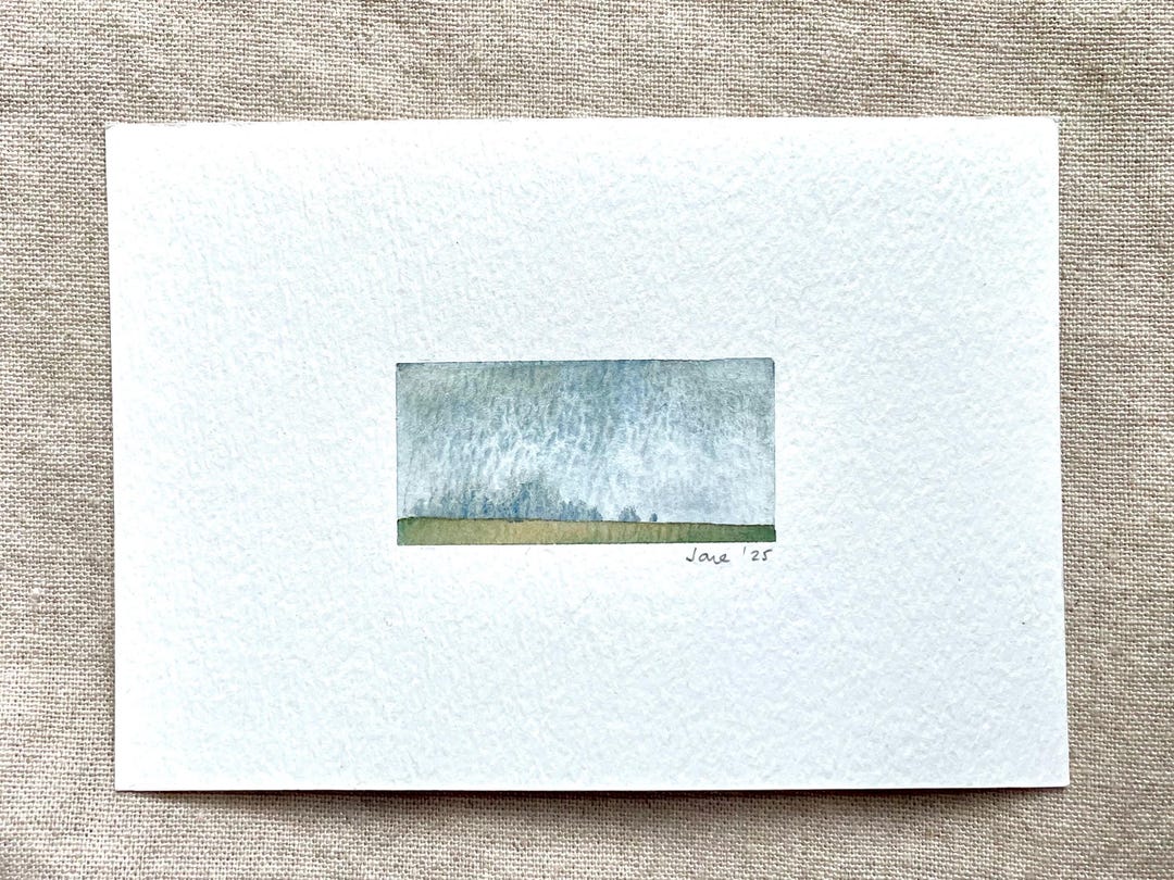 Small Abstract Landscape Watercolor Painting ~ Mist - Etsy