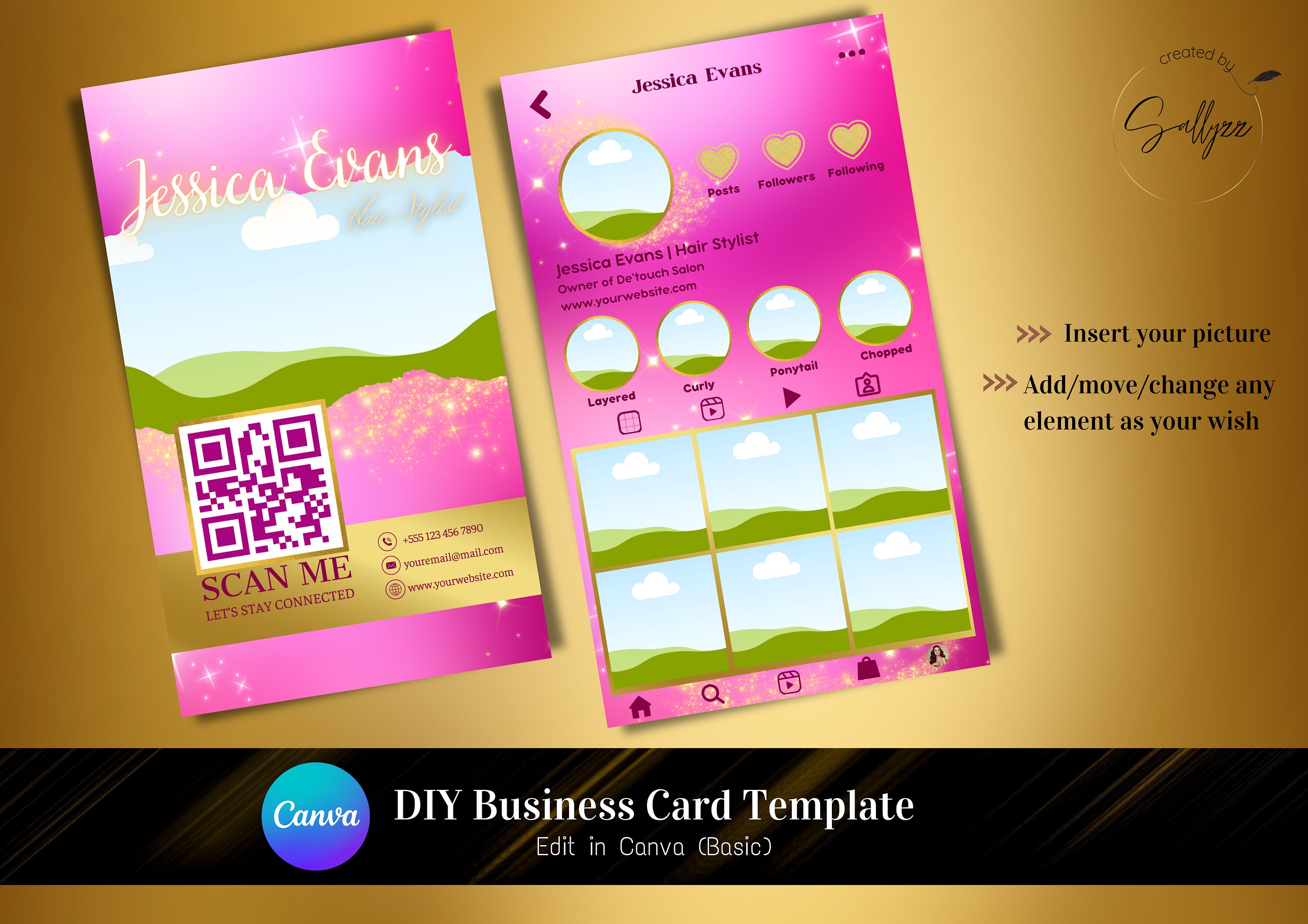 Qr Code Business Card Design Your Own Business Card Instagram Business Card Canva Template For