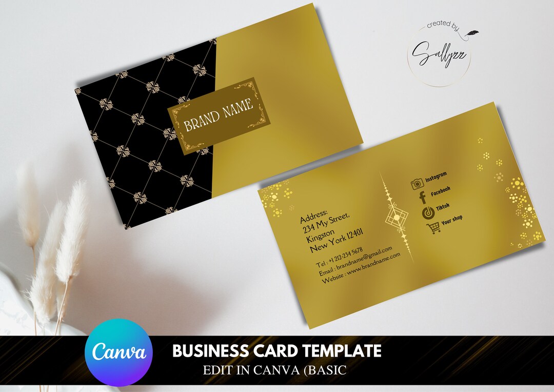 Canva Business Card Custom Business Card Design Your Own Business Card ...