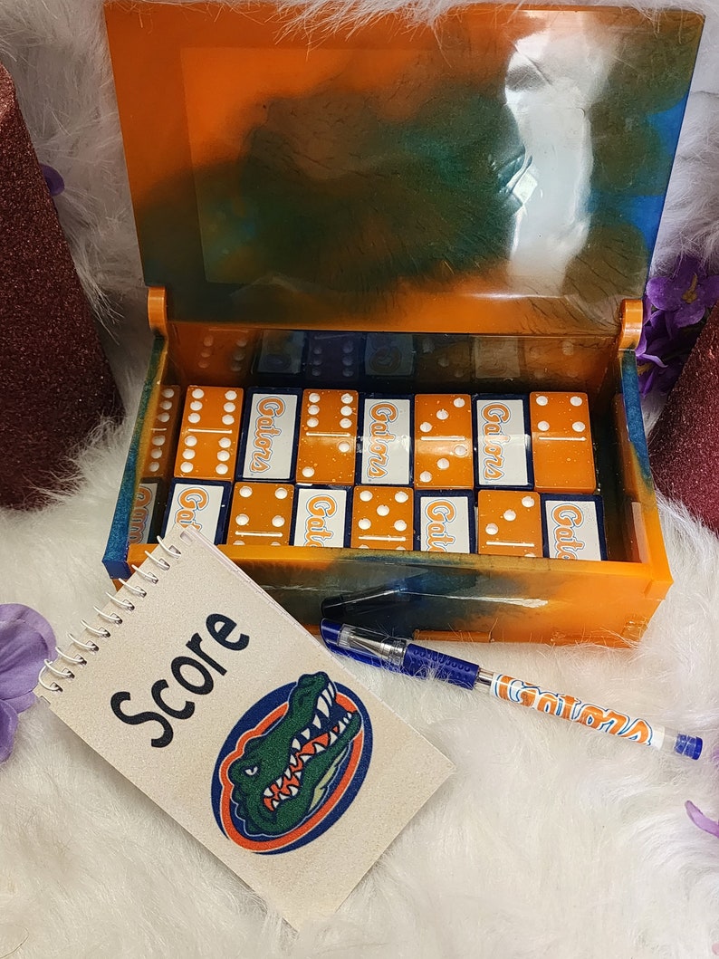 Custom Florida Gators Resin Domino Set: Personalized Family Game Night ...