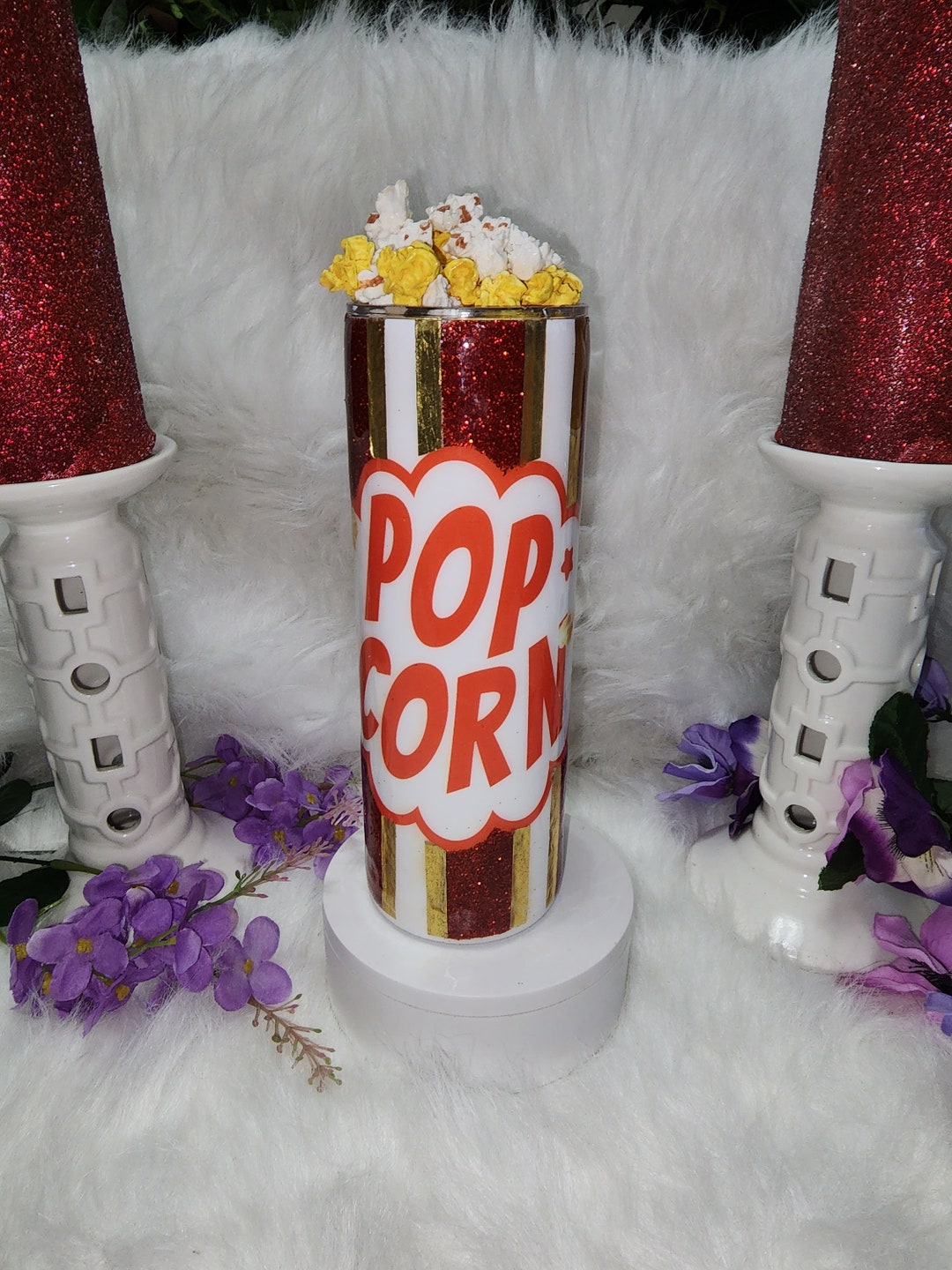 20oz Popcorn Topper Tumbler, Carnival Theme Tumbler, Gift for Her ...