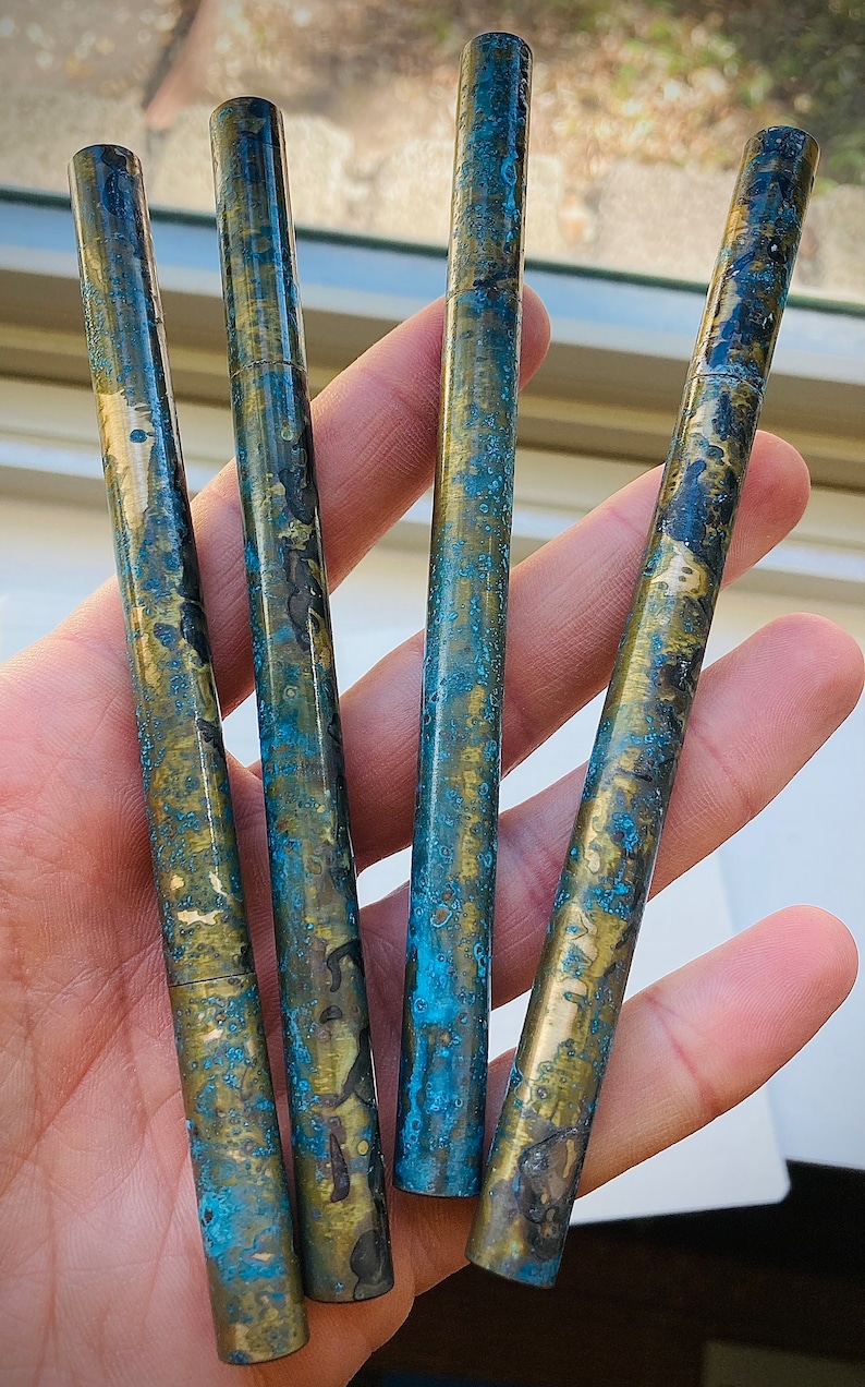 Brass Office Pen Shipwreck Patina - Etsy