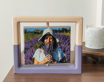 Rotating Wood Photo Frame - Etsy