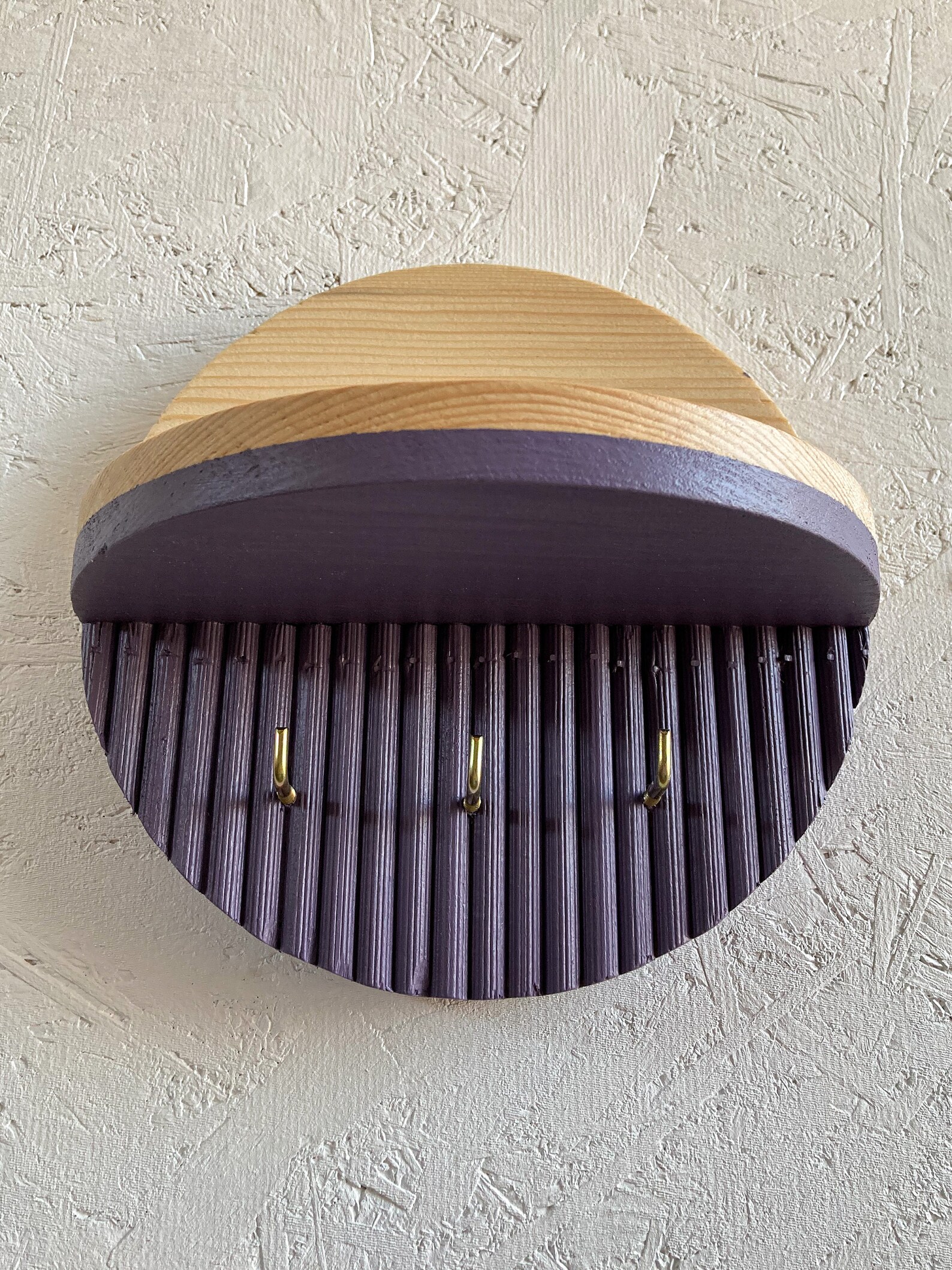 Lavender Color Key Holder With Round Minimalist Shelf - Etsy