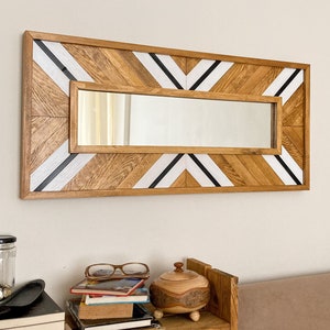 Decorative Mirrors for Wall Decor, Wooden Wall Mirror, Rustic Decor ...