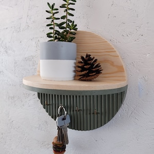Wall Key Holder With Shelf Decorative Entryway Organizer - Etsy