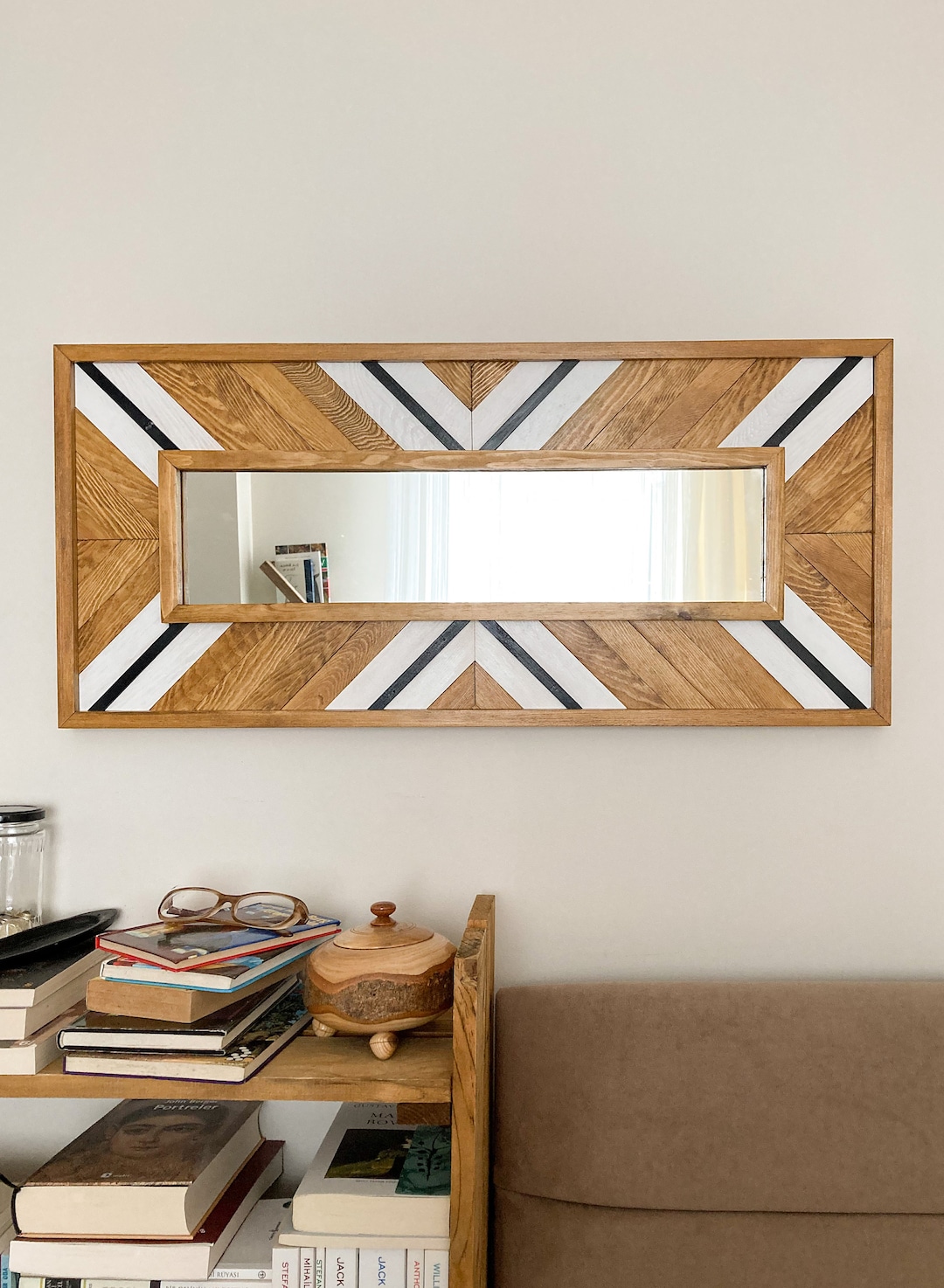 Decorative Mirrors for Wall Decor, Wooden Wall Mirror, Rustic Decor ...