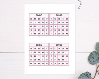 Pink Bingo Cards | Etsy