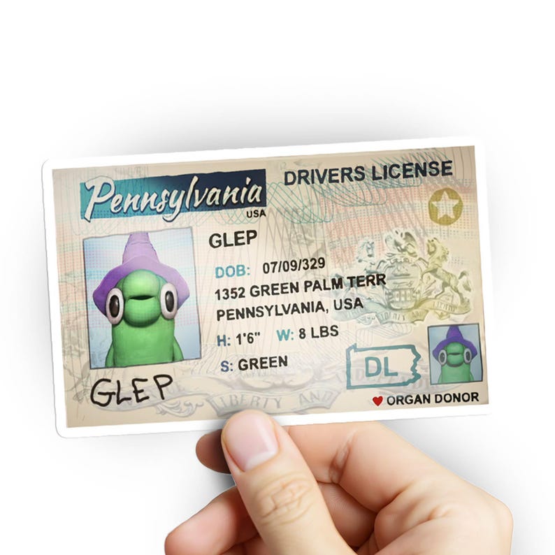 Glep Smiling Friends Drivers License Sticker + Free Pim Sticker | Free ...