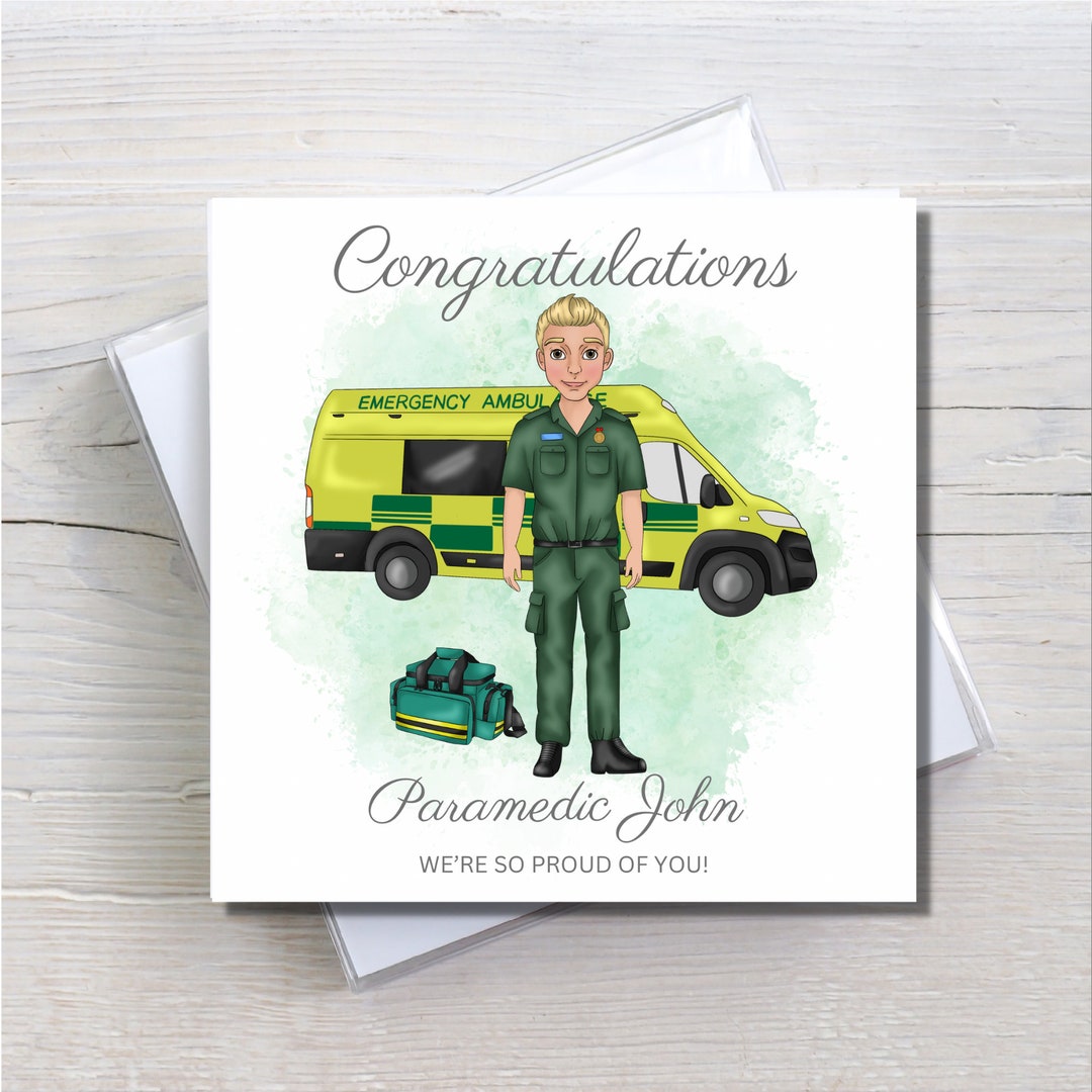 Congratulations Card for Paramedic, Personalised Card for Paramedic ...