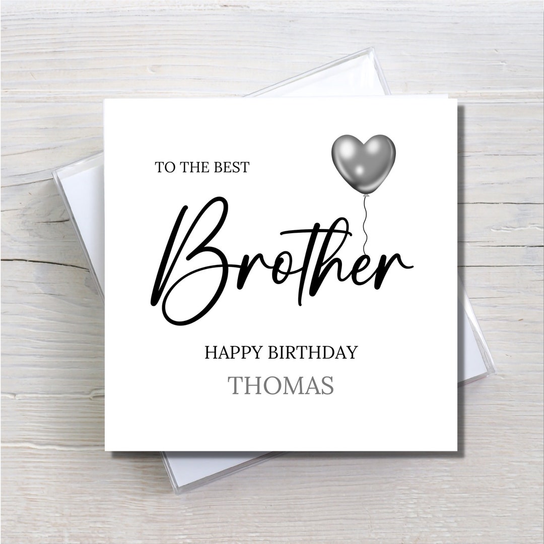 Personalised Brother Birthday Card, Best Brother Card, Card for Him ...