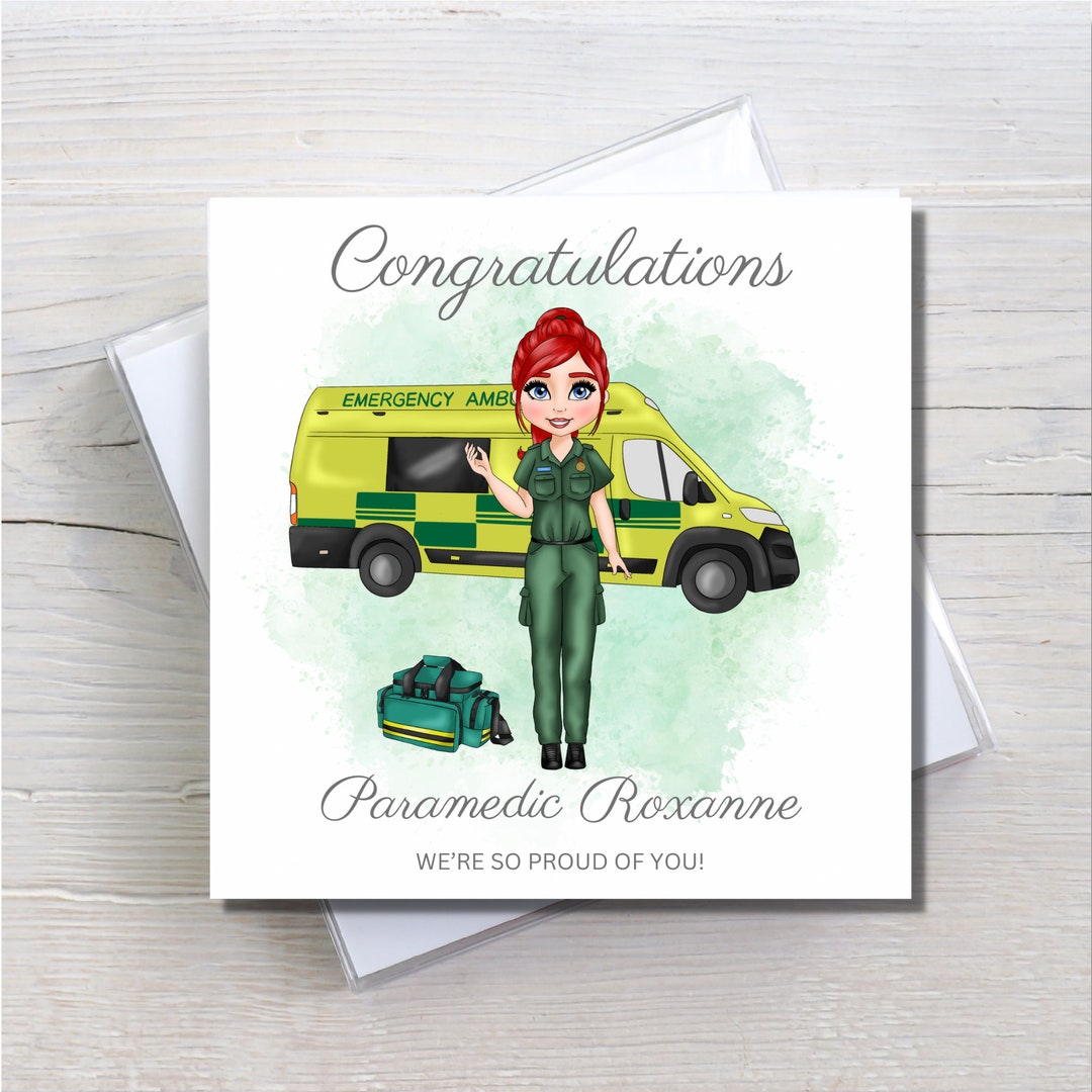 Congratulations Card for Paramedic, Personalised Card for Paramedic ...