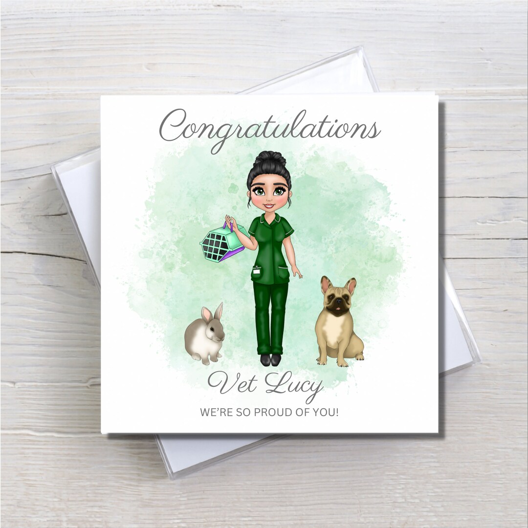 Congratulations Card for Vet, Personalised Card for Veterinarian, Vet ...