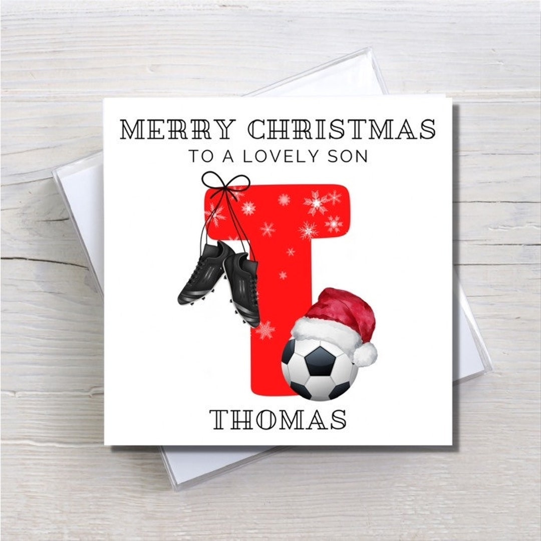 Personalised Football Christmas Card, Footballer Card, Personalised ...