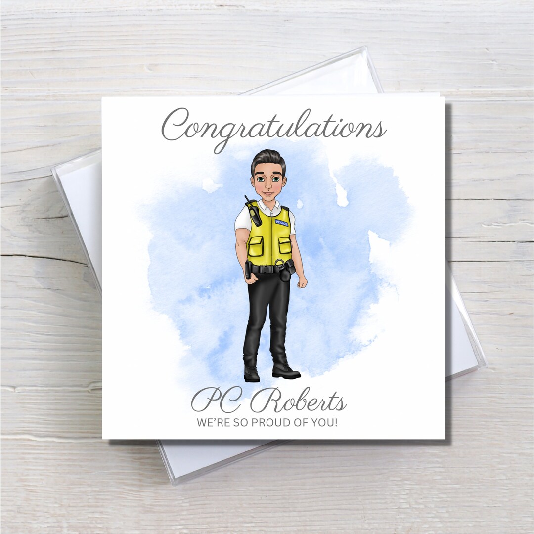 Congratulations Card for Police Officer, Personalised Card for ...