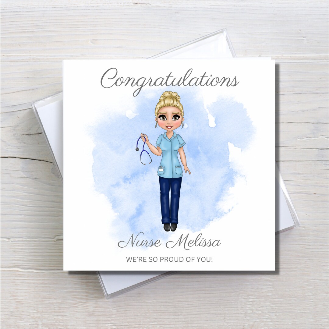 Congratulations Card for Nurse, Personalised Card for Carer, Ward ...