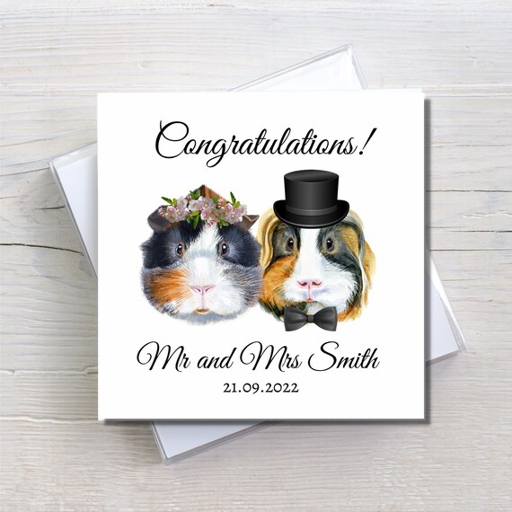 Guinea Pig Wedding Card Guinea Pig Card Personalised Wedding - Etsy
