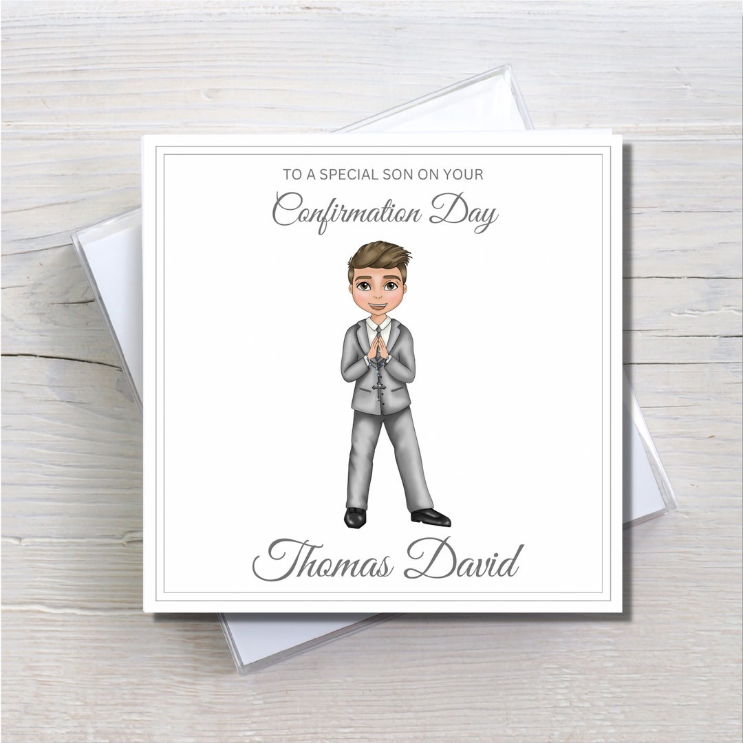 Personalised Confirmation Card for Boy, Confirmation Card for Him ...