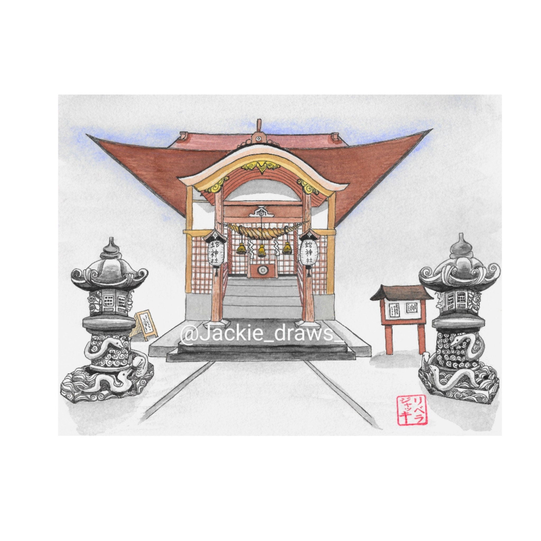 Shirohebi Print White Snake Shrine Shrine Print Japan - Etsy