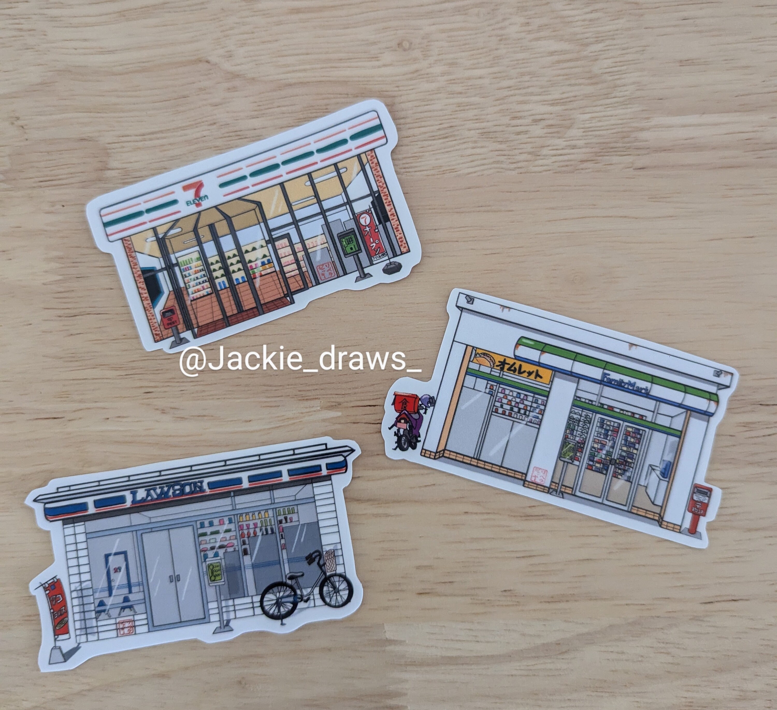 Japanese Convenience Stores Storefronts Sticker Stickers 711 Lawson ...