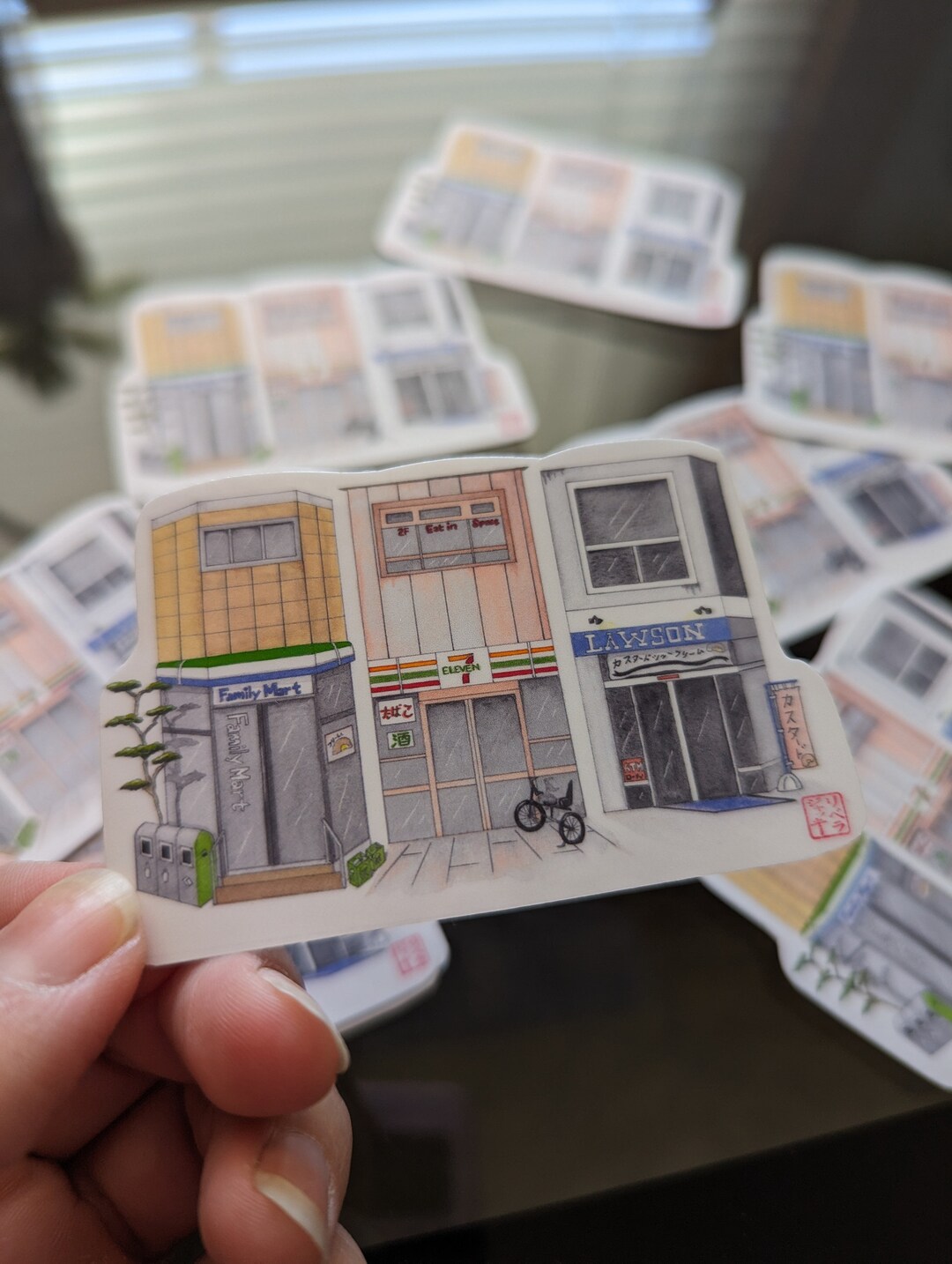 Japanese Convenience Stores Sticker Stickers 711 Lawson Print Family ...