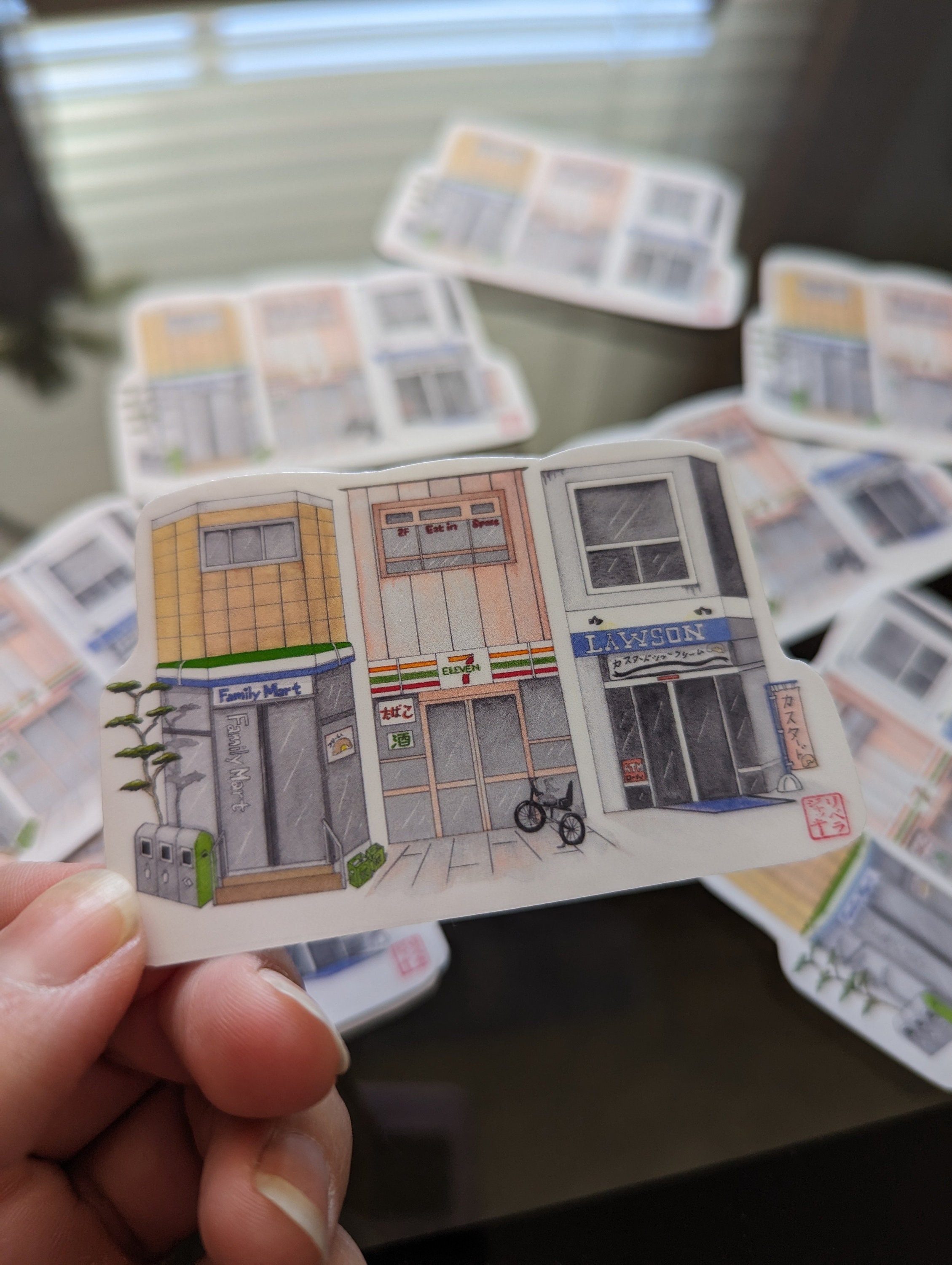 Japanese Convenience Stores Sticker Stickers 711 Lawson Print Family ...