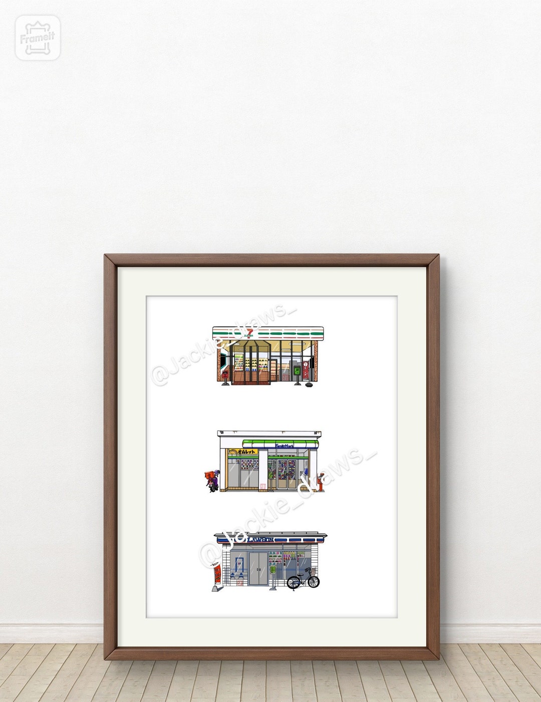 Japanese Convenience Stores Konbini Trio Store Front Print Unframed ...