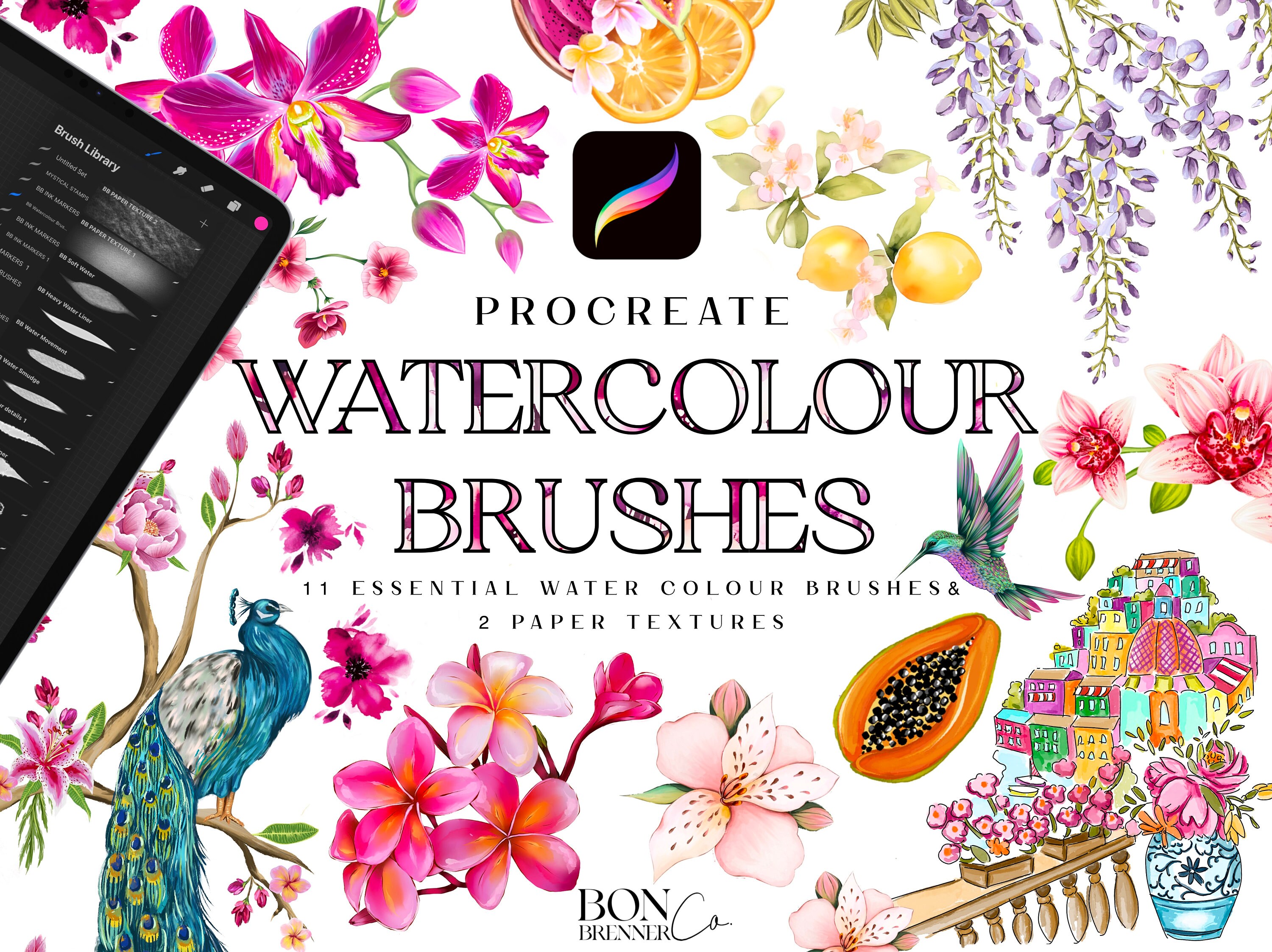 11 Realistic Watercolor Procreate Brush Kit, Painting Kit for Procreate ...